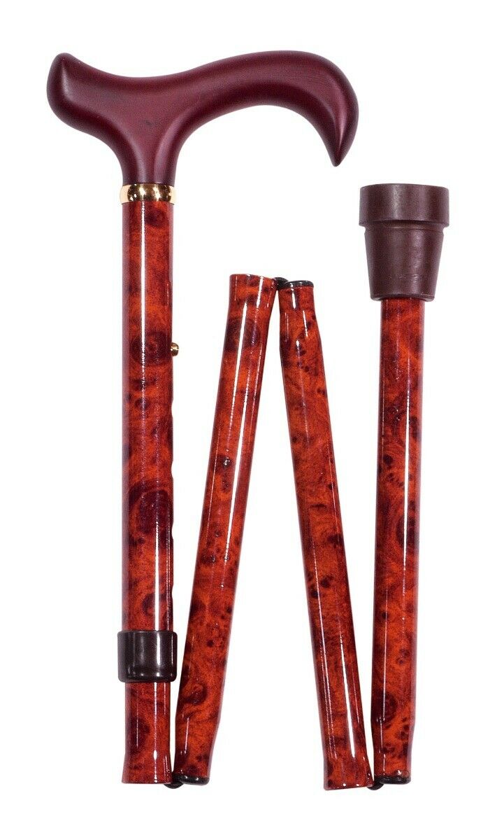 Classic Canes Walking Stick Burr Effect- Folding – Country Ways